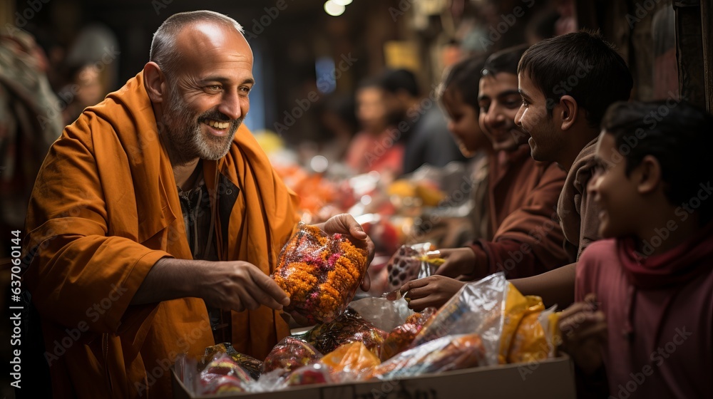 The religious movement Hari Krishna and Hare Krishnas distribute sweets ...