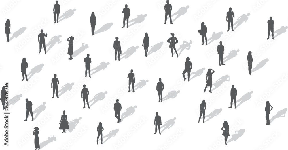 silhouette standing people top view vector Stock Vector | Adobe Stock