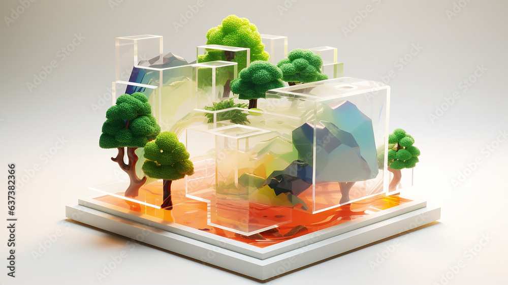 Climate change concept model biodiversity action impact on our planet ...