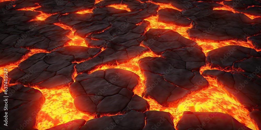 Molten lava texture background. Ground hot lava. Burning coals, crack ...