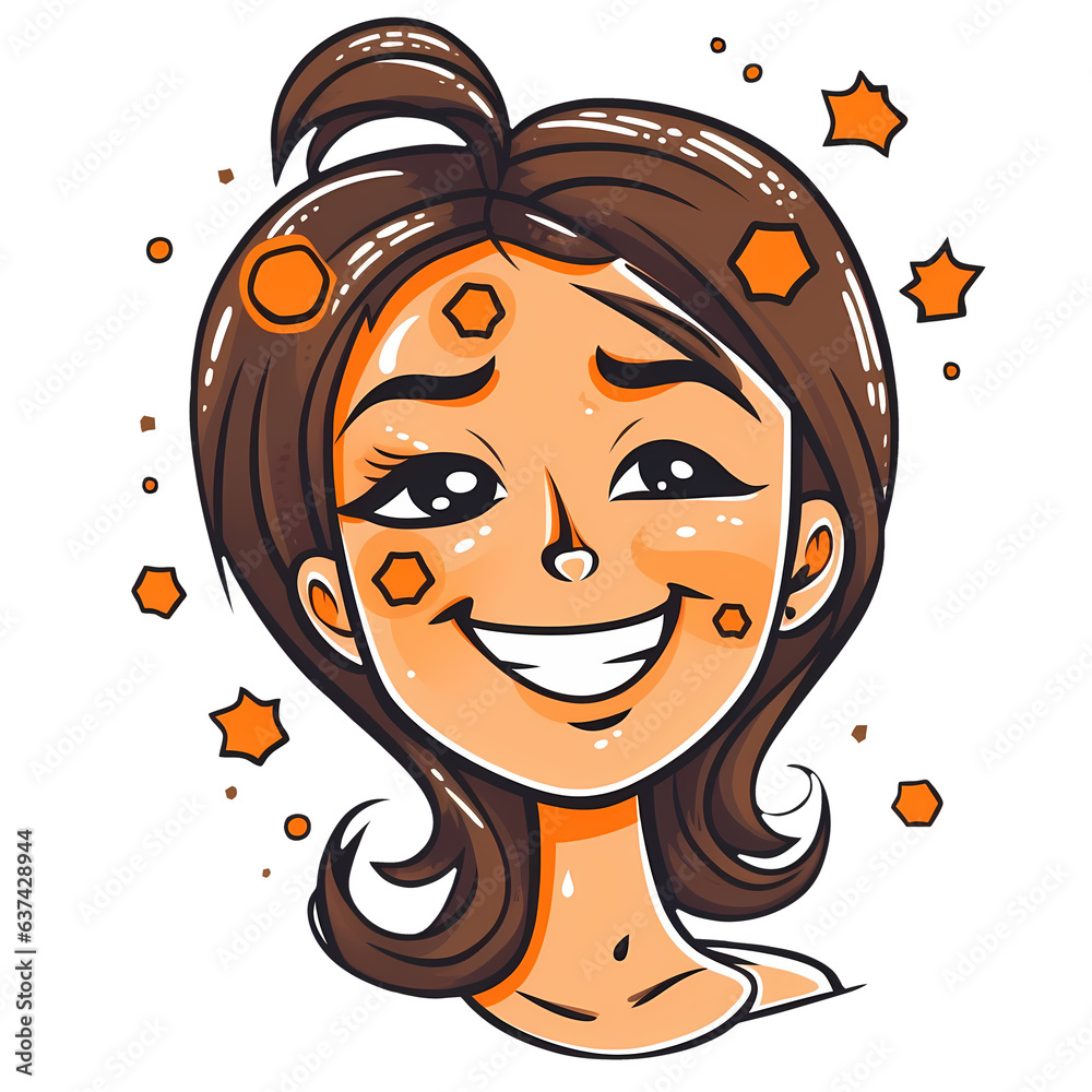 Cute Girl Face Full Of Acne Clipart Illustration Stock Illustration ...