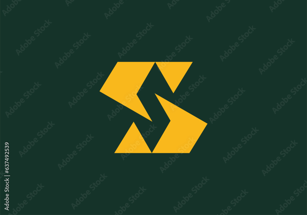 lightning bolt icon, Strong and sharp logo letter S trying to express ...