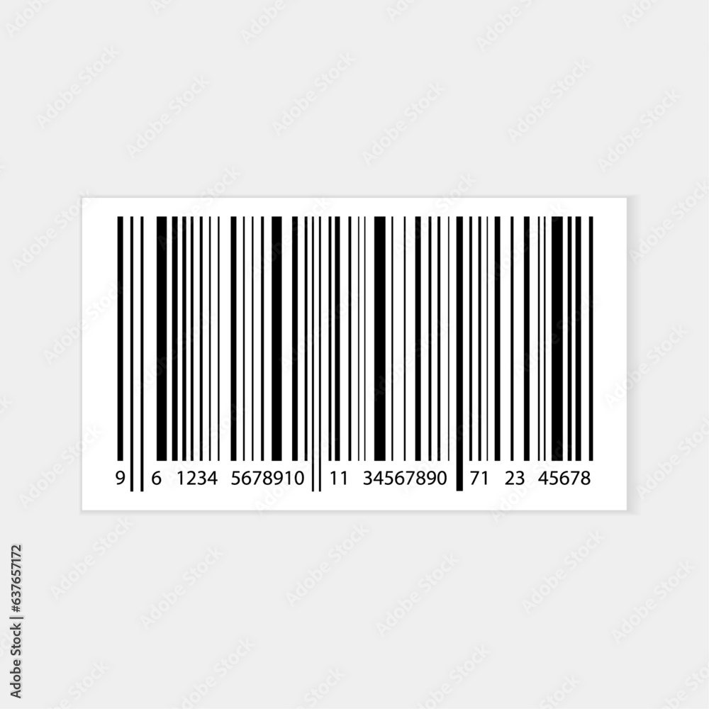 Realistic dummy EAN barcode label design vector template, simple and ...