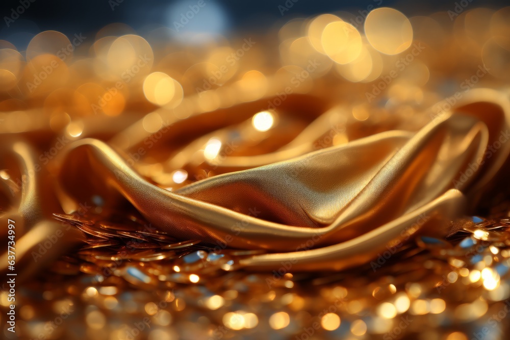Gold glitter background with slik cloth background Stock Illustration ...