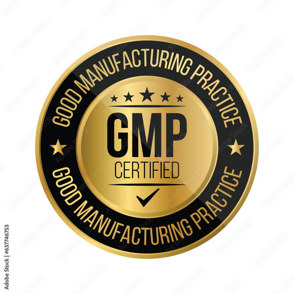 GMP Certified Badge, Good Manufacturing Practice Certified Stamp, GMP ...