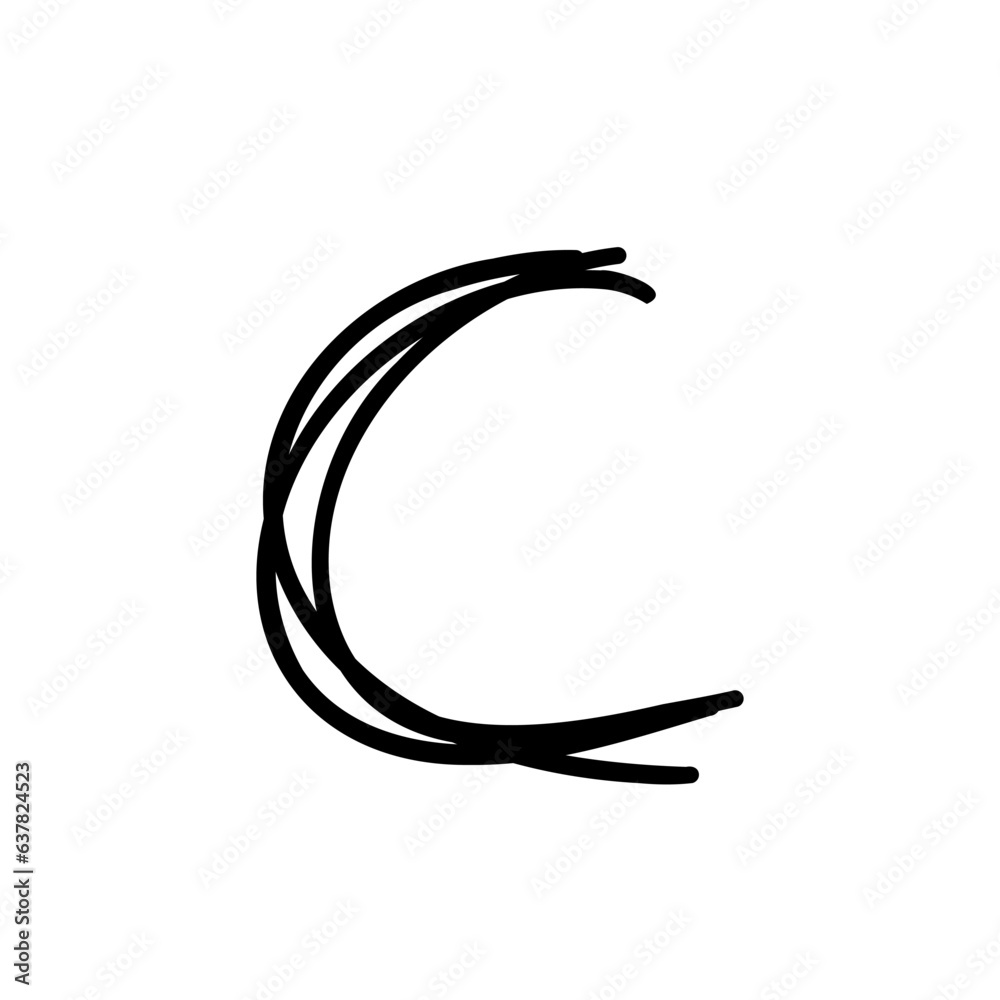 Hand drawn C letter latin english in doodle scribble hand drawn style ...