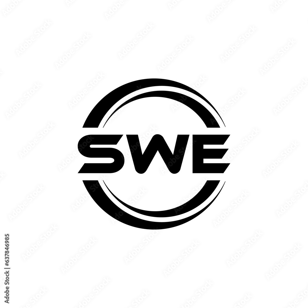 SWE letter logo design with white background in illustrator, vector ...