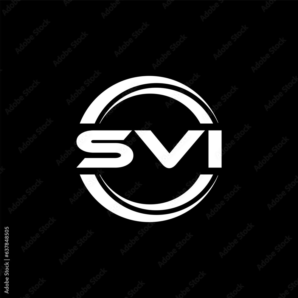Stock-Vektorgrafik „SVI letter logo design with black background in ...