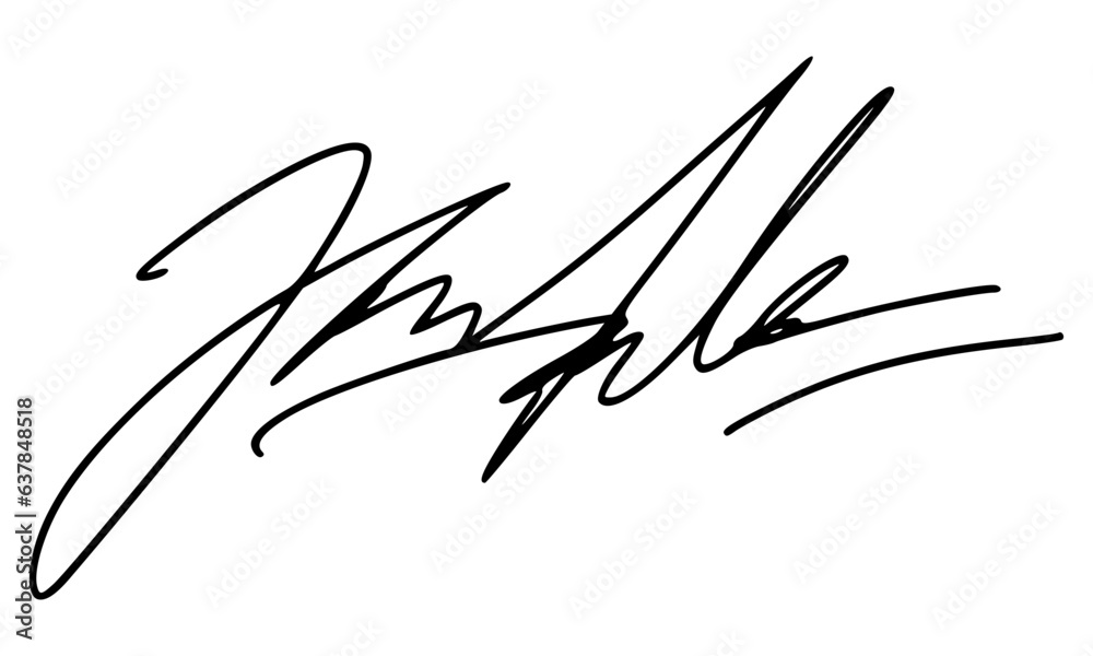 Abstract Signature Idea Starting Letter J for Document. Vector with Transparent Background Stock ...