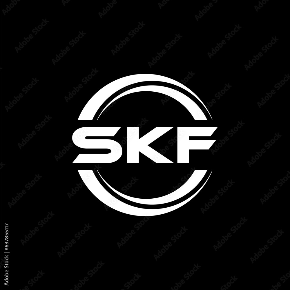 SKF letter logo design with black background in illustrator, vector ...