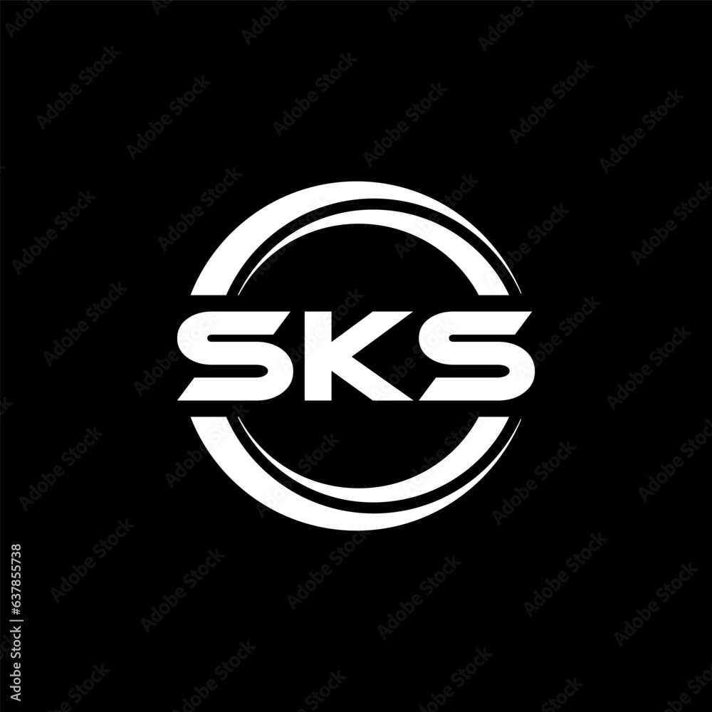 SKS letter logo design with black background in illustrator, vector ...