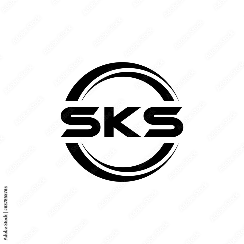 Stock-Vektorgrafik „SKS letter logo design with white background in ...