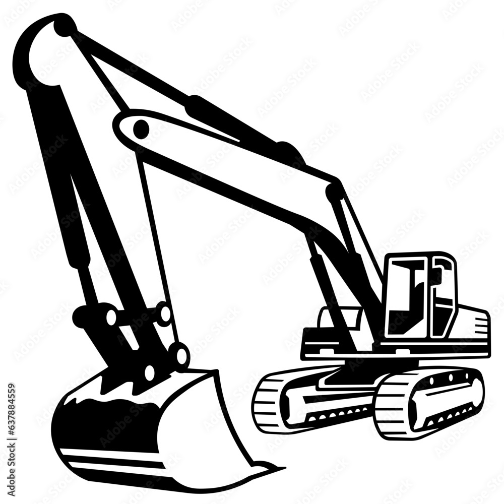 Heavy excavator SVG, Excavator SVG, Construction SVG, Heavy Equipment ...