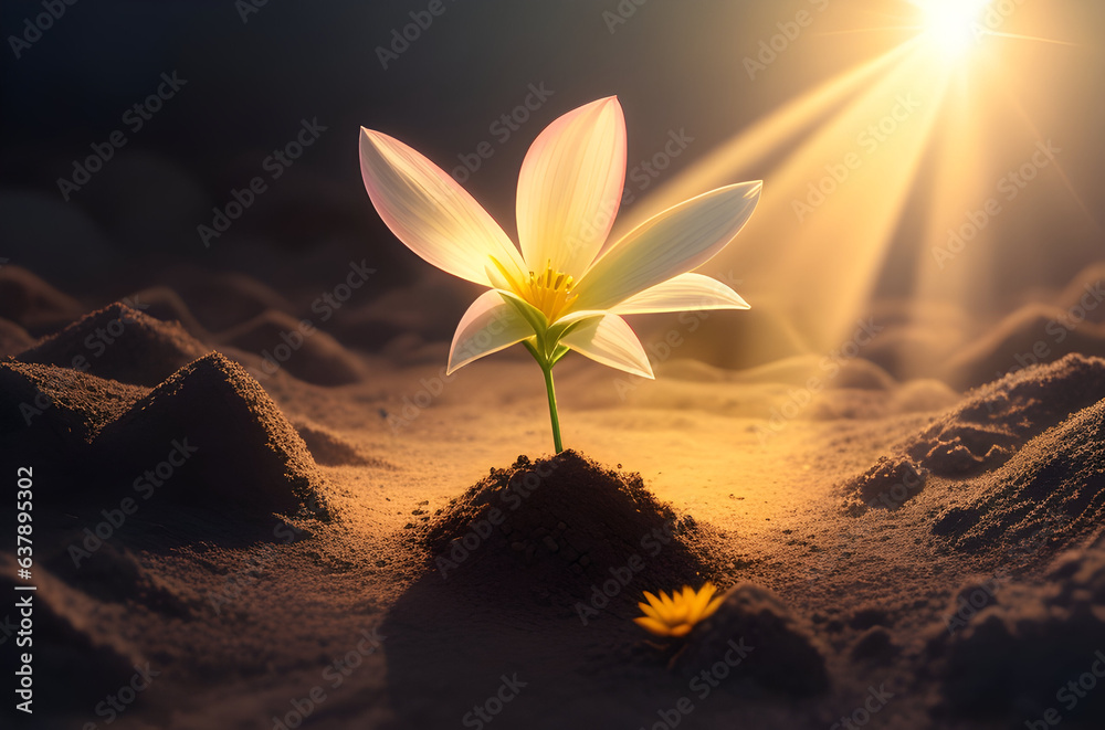 Stock-Illustration „Create an image of a flower breaking through the ...