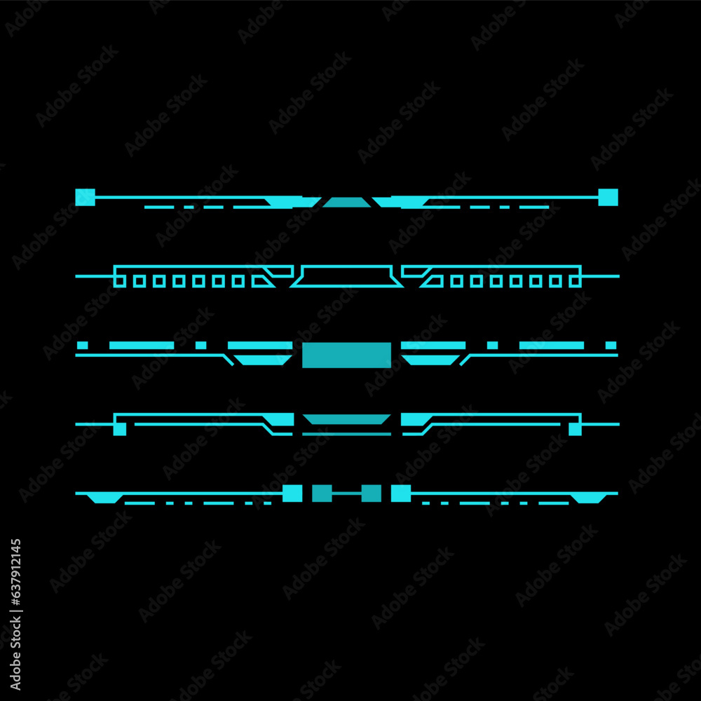 Futuristic HUD header and footer interface vector elements from Sci Fi ...