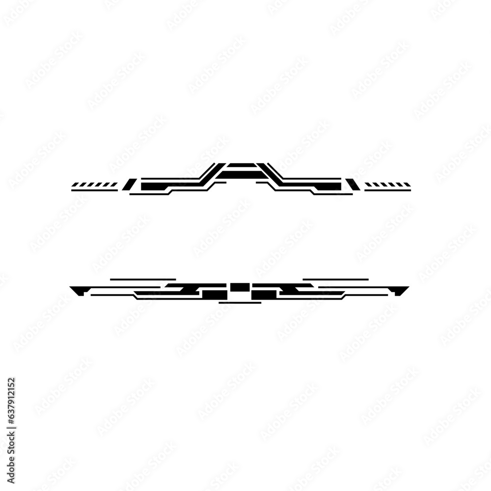 Futuristic HUD header and footer interface vector elements from Sci Fi ...