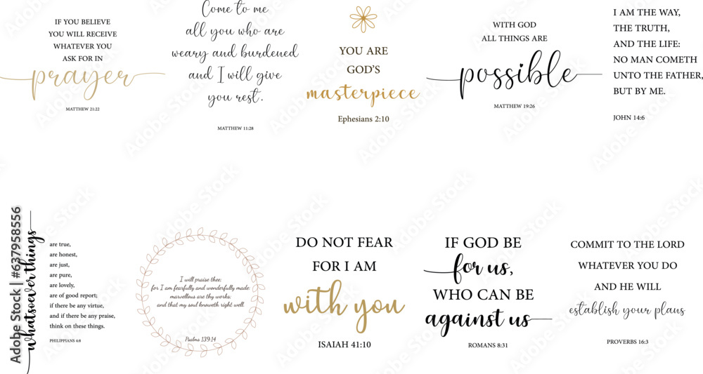 Encouraging Bible Verses set, Biblical Scripture Bundle, Christian ...