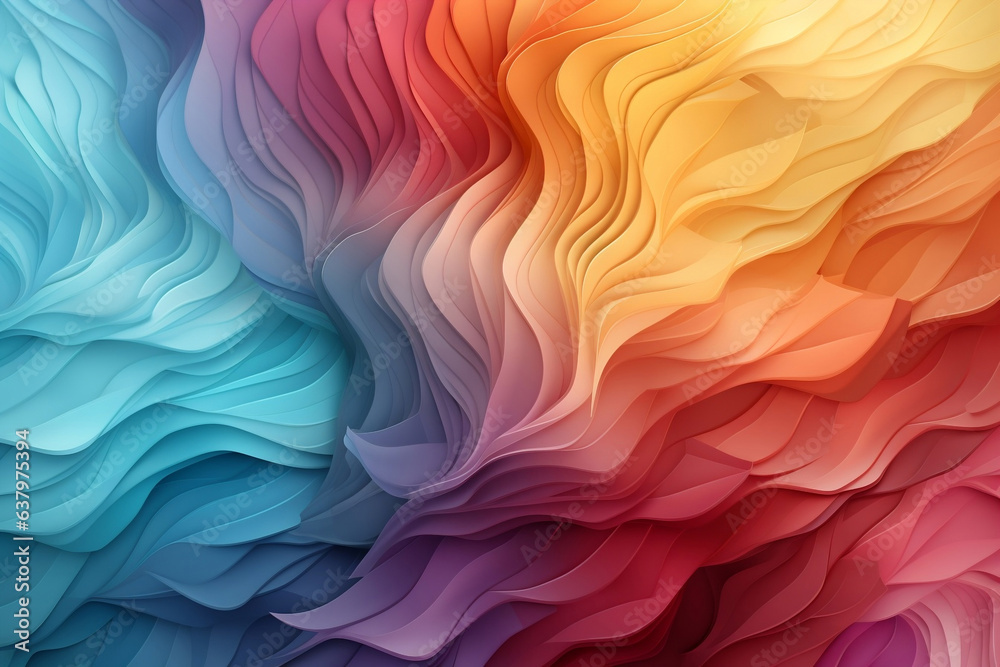 a colorful abstract pattern with wavy lines, in the style of hyper ...