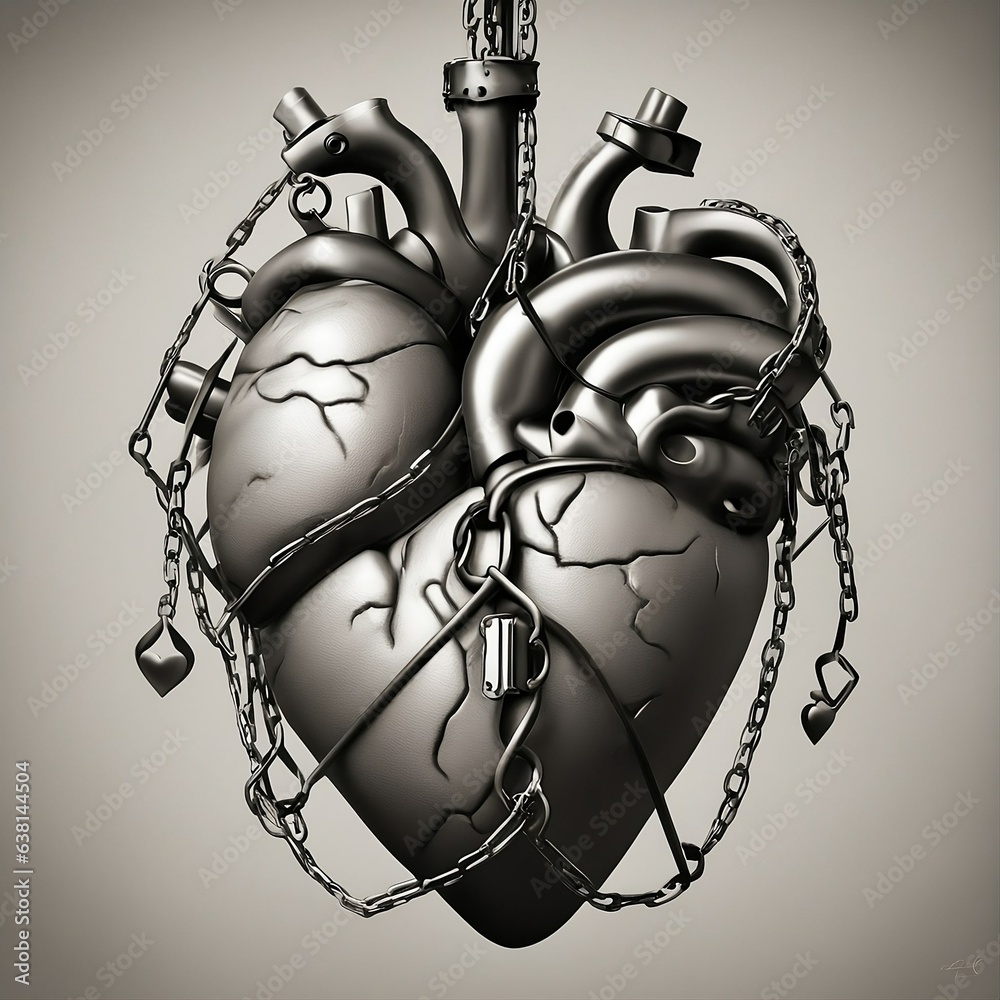 The Heart Enchained" is a compelling visual metaphor that captures the ...