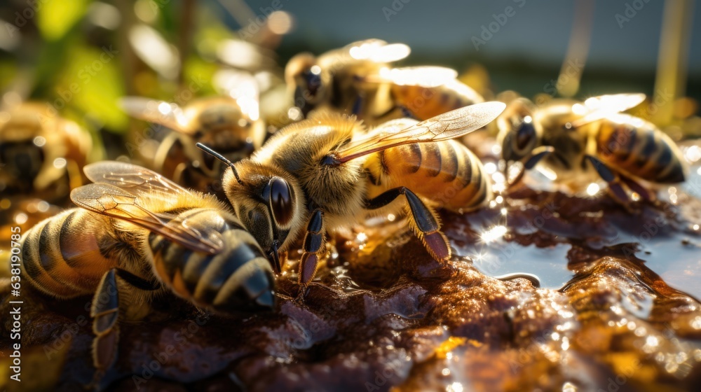 bees affected by pesticides, depicting the impact of pollution on ...