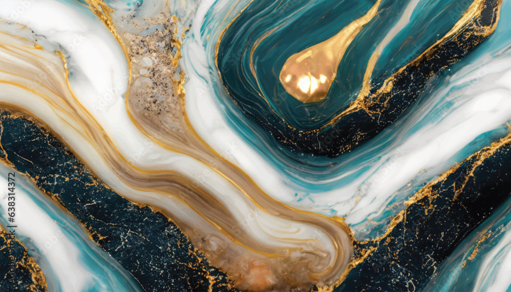 Beautiful marble art Ocean background. Style incorporates the swirls of ...