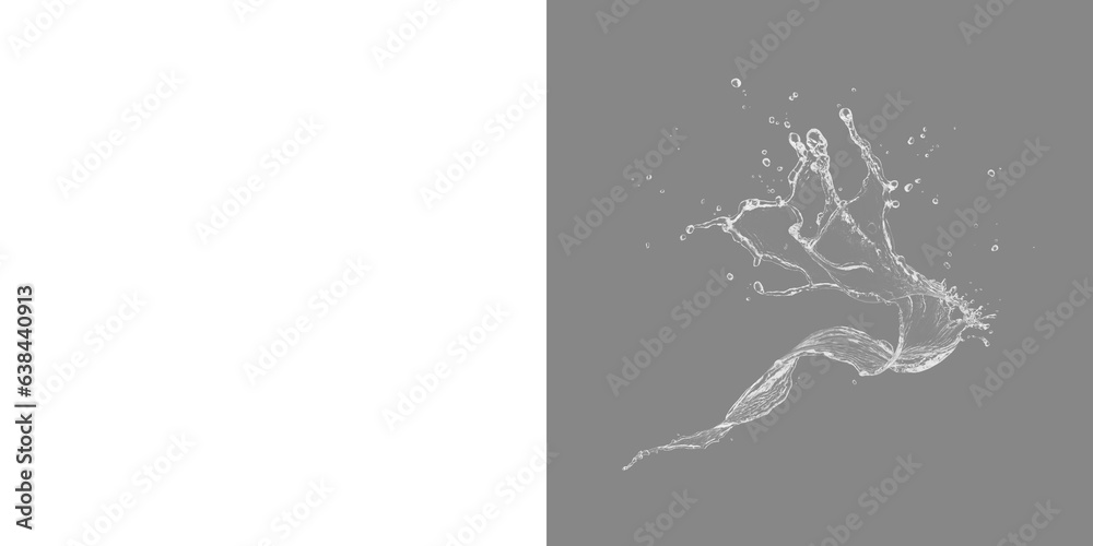 Water blue white splash transparent isolated. Shape form droplet of ...