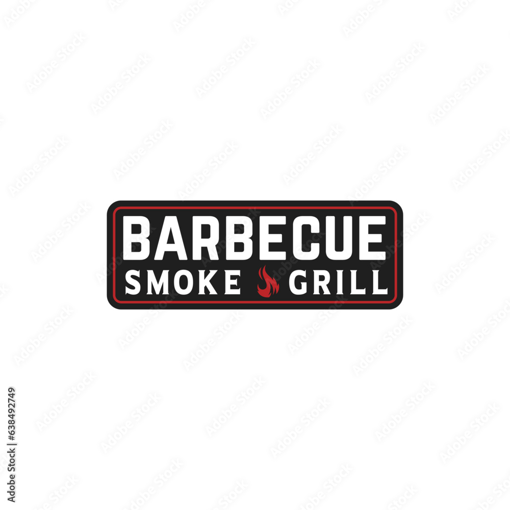 vintage barbecue smoke grill badge logo vector illustration. for ...