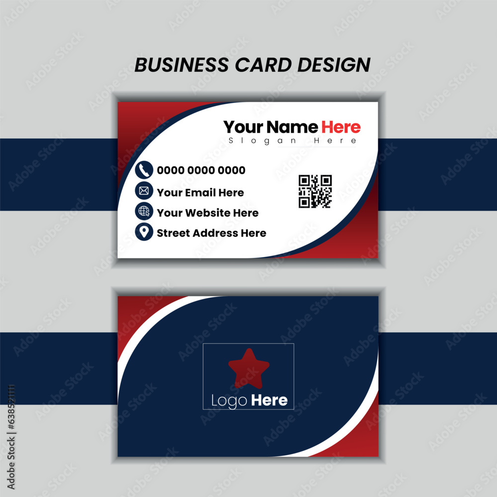 Double-sided creative business card template. Portrait and landscape ...