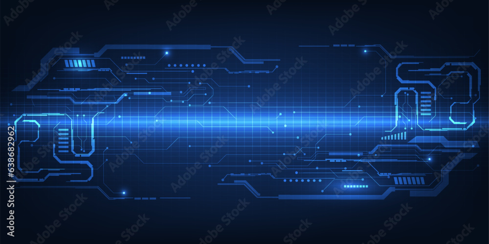 Vector illustrations of futuristic horizontal layout for showcase with ...