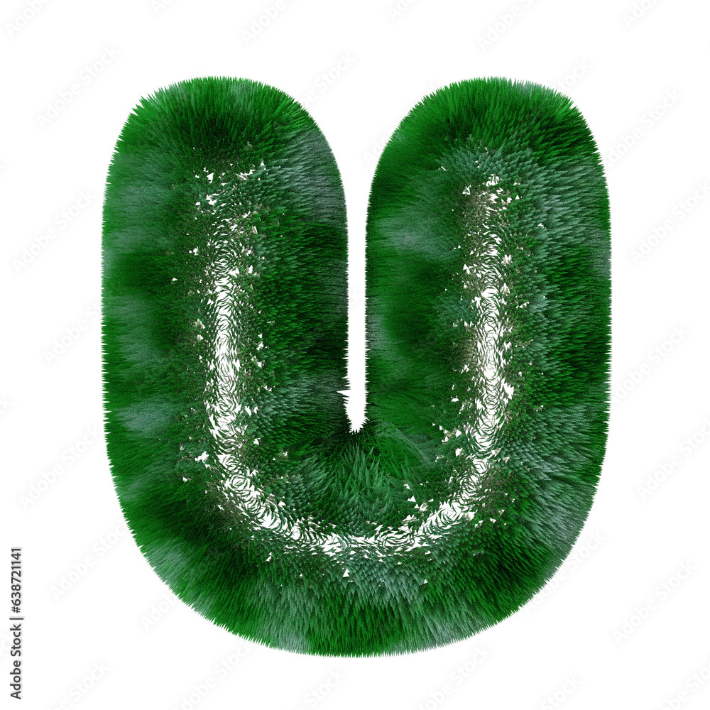 English alphabet capital "U" letters in isolated white background ...