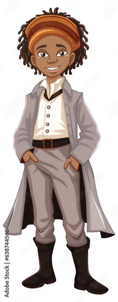 Vintage Tweed Suit Afro-African Man Cartoon Character Stock Vector ...