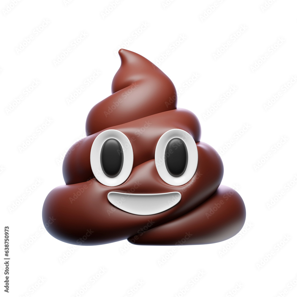 Pile of poo emoji in PNG format. 3D scene Stock Illustration | Adobe Stock