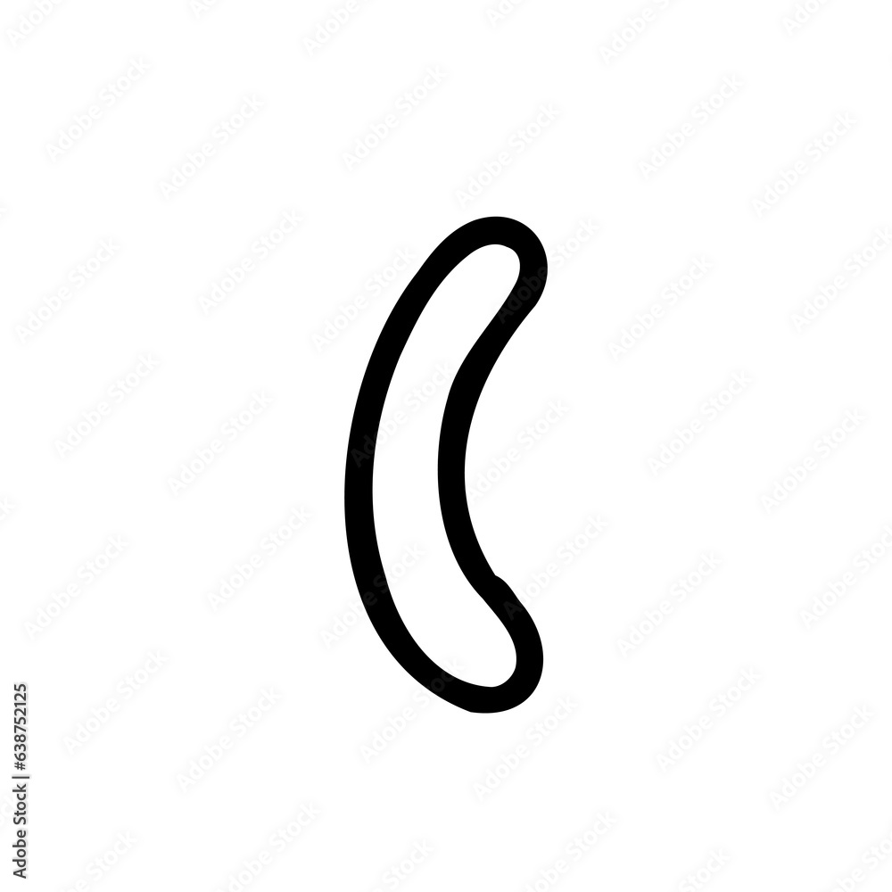 Symbol open left parentheses outline font in outline bubble style ...