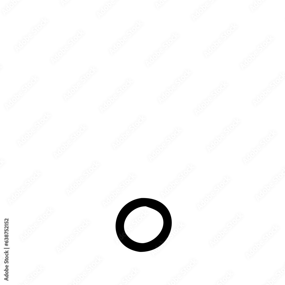 Symbol full stop outline font in outline bubble style isolated on white ...