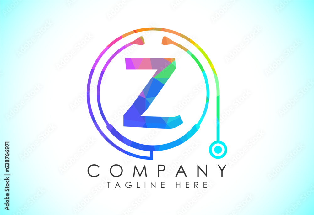 Initial English alphabet with doctor stethoscope. Vector stethoscope ...