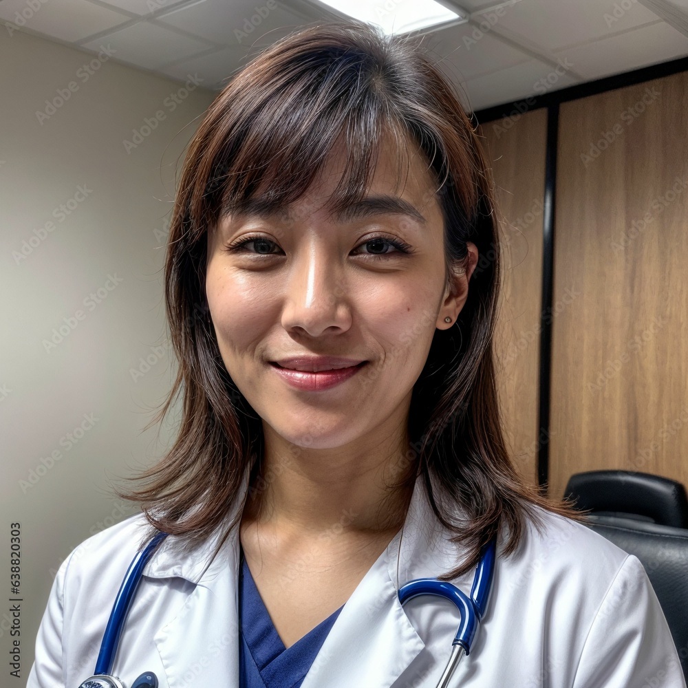 professional asian korean japanese chinese woman female nurse doctor in ...