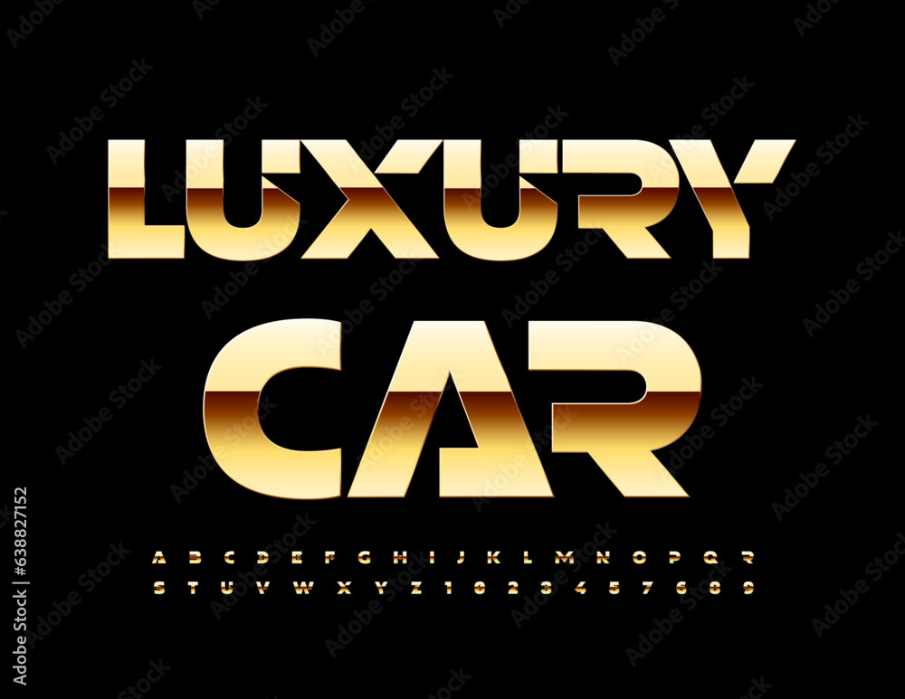 Vector premium Emblem Luxury Car. Modern Golden Font. Chic Alphabet ...