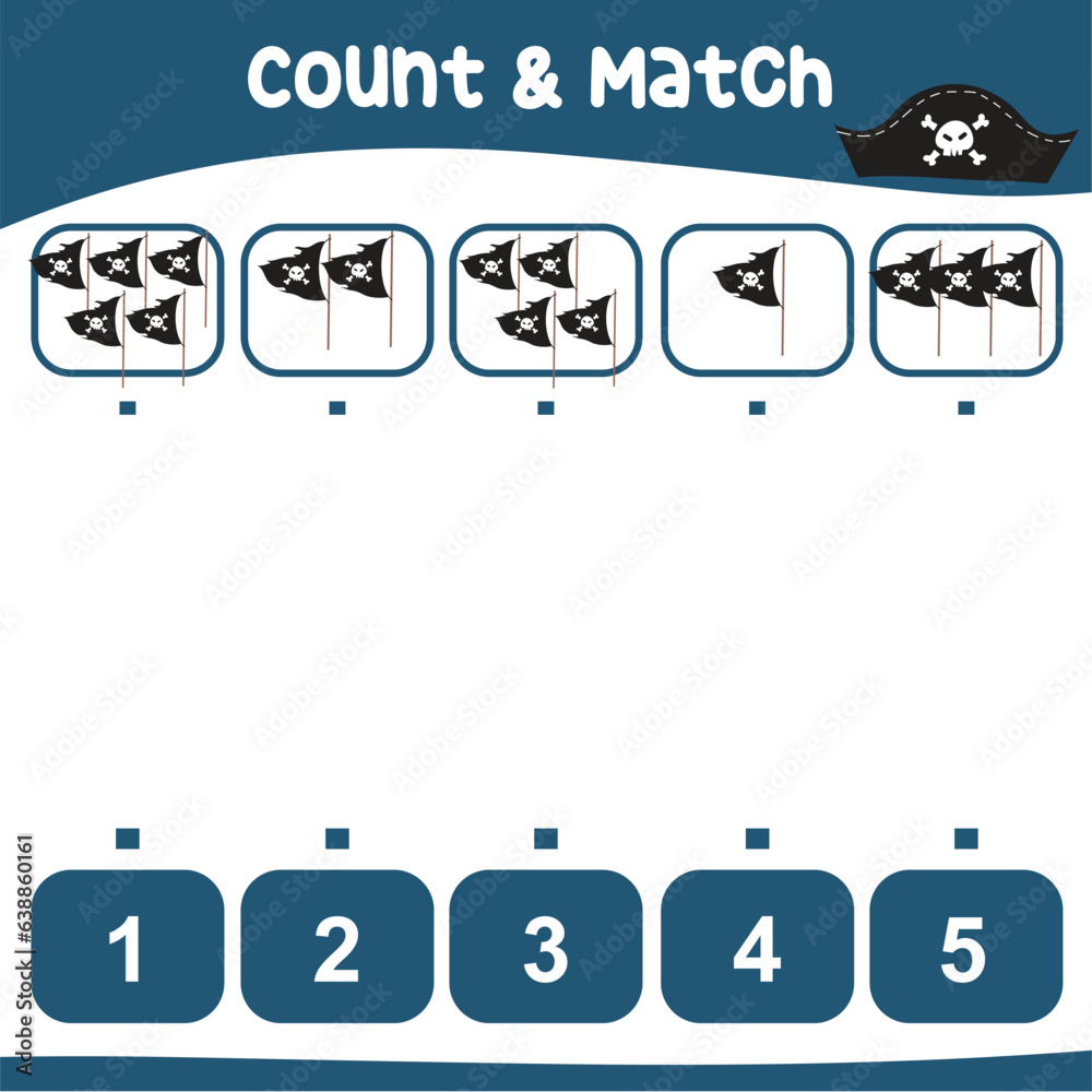Vector de Stock Count and match together the skull flag. with the ...