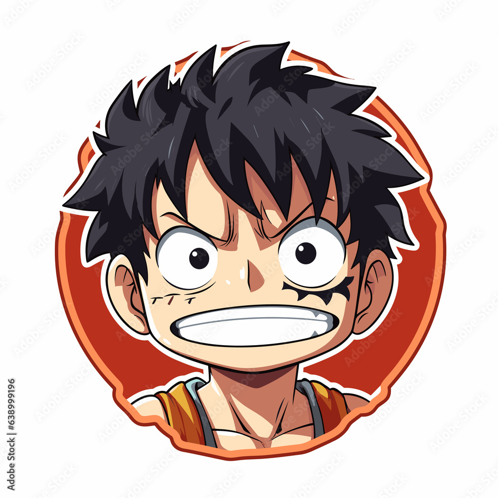 One Piece Sticker Art, Cartoon Character, Clipart, Vector, 2D Animation ...