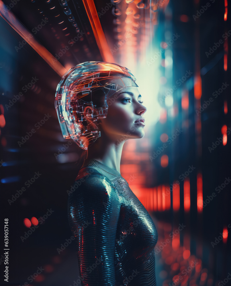 Futuristic cyber woman, Cyberspace Augmented Reality,, game, future ...
