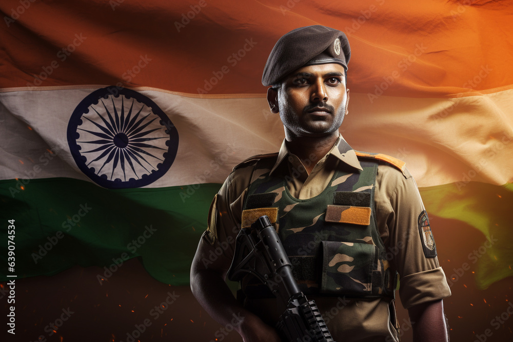 Portrait of a soldier in the Indian army. Stock Photo | Adobe Stock