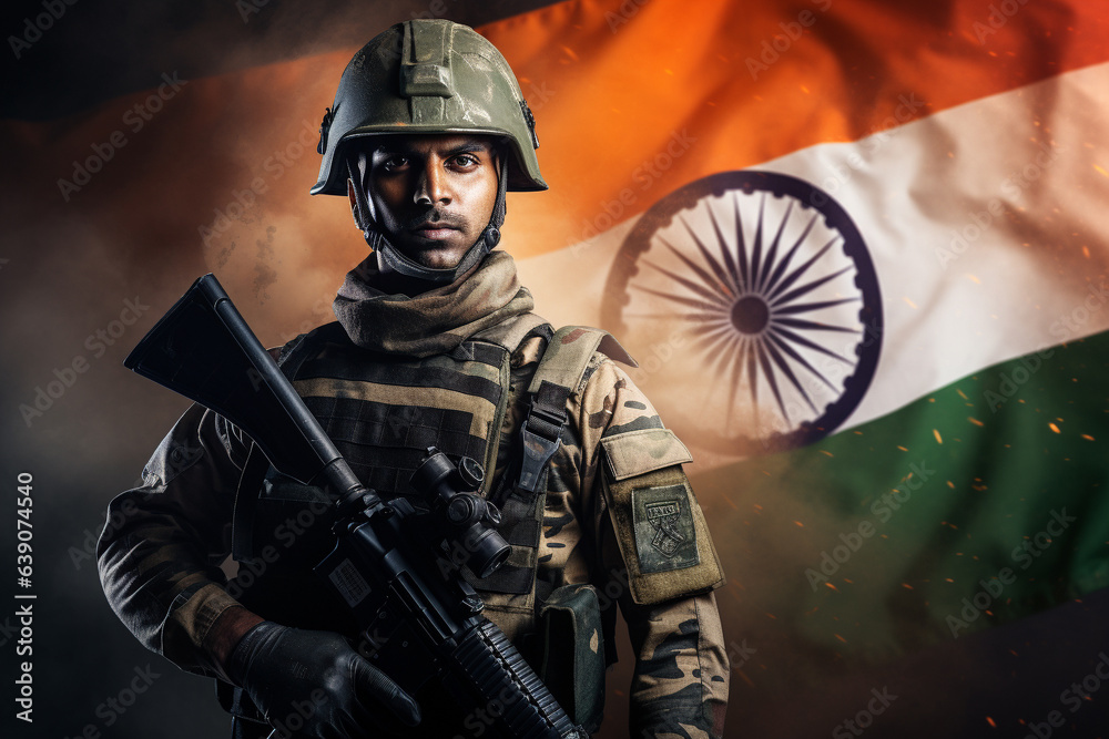 Portrait of a soldier in the Indian army. Stock Photo | Adobe Stock