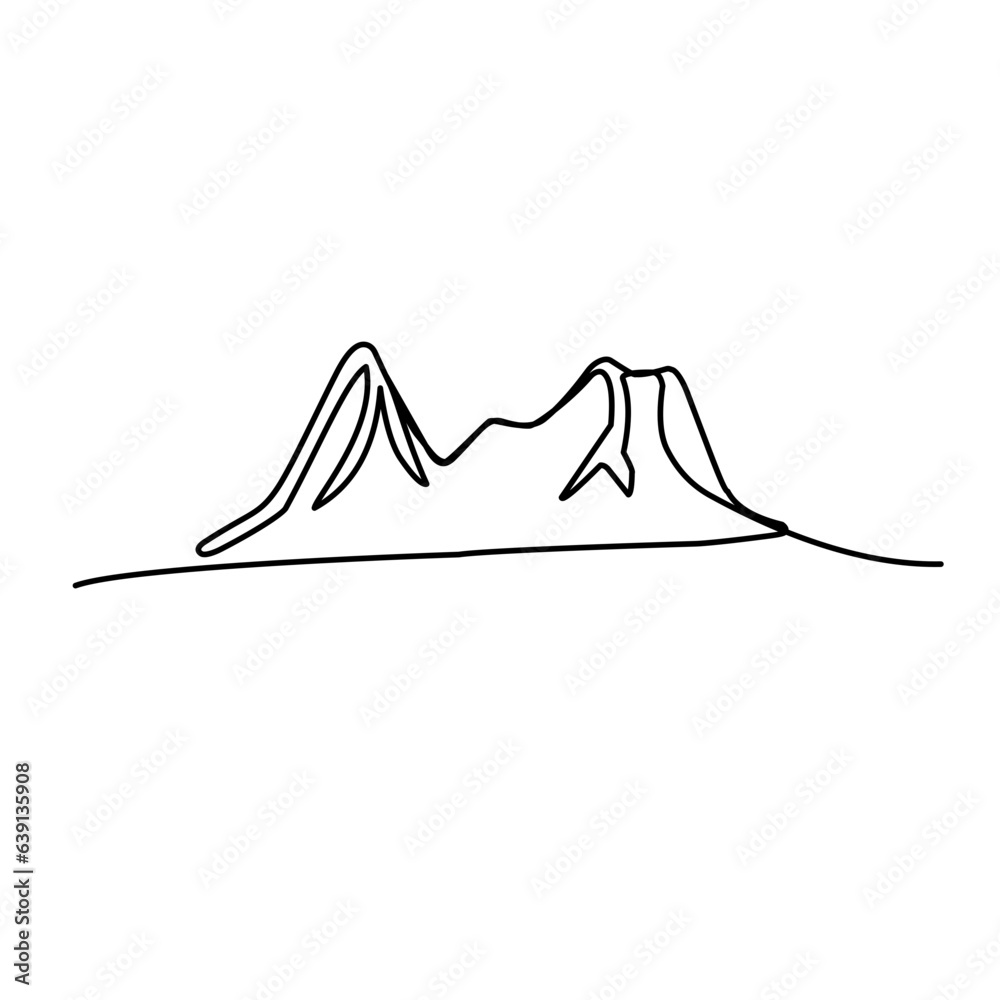 continuous mountain line drawing Stock Vector | Adobe Stock