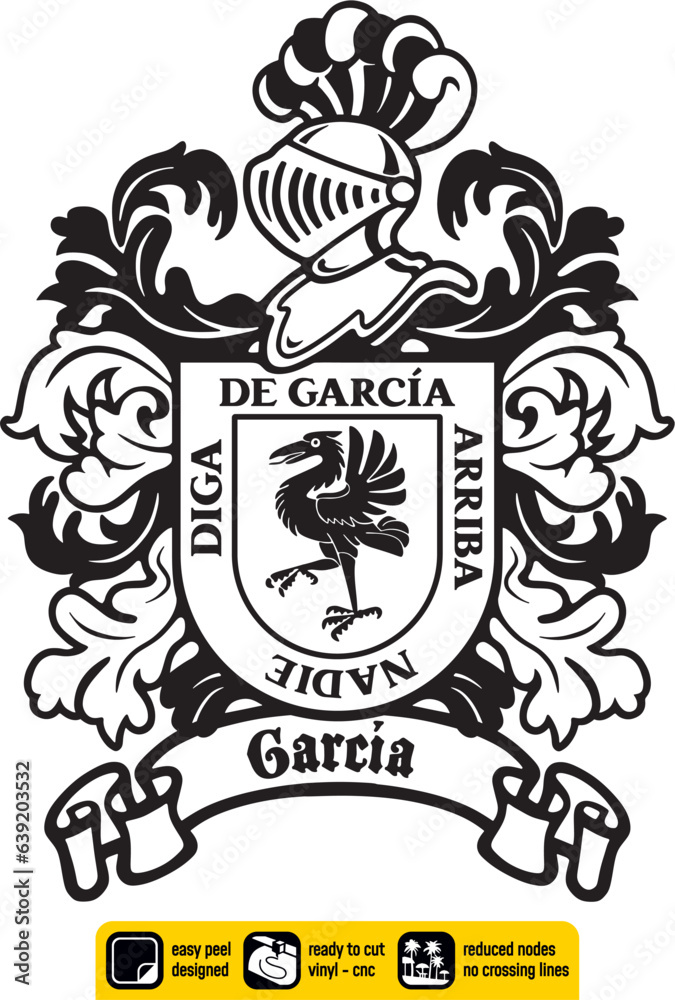 Escudo de Armas Sello Heráldico Apellido García Heráldica Española ...