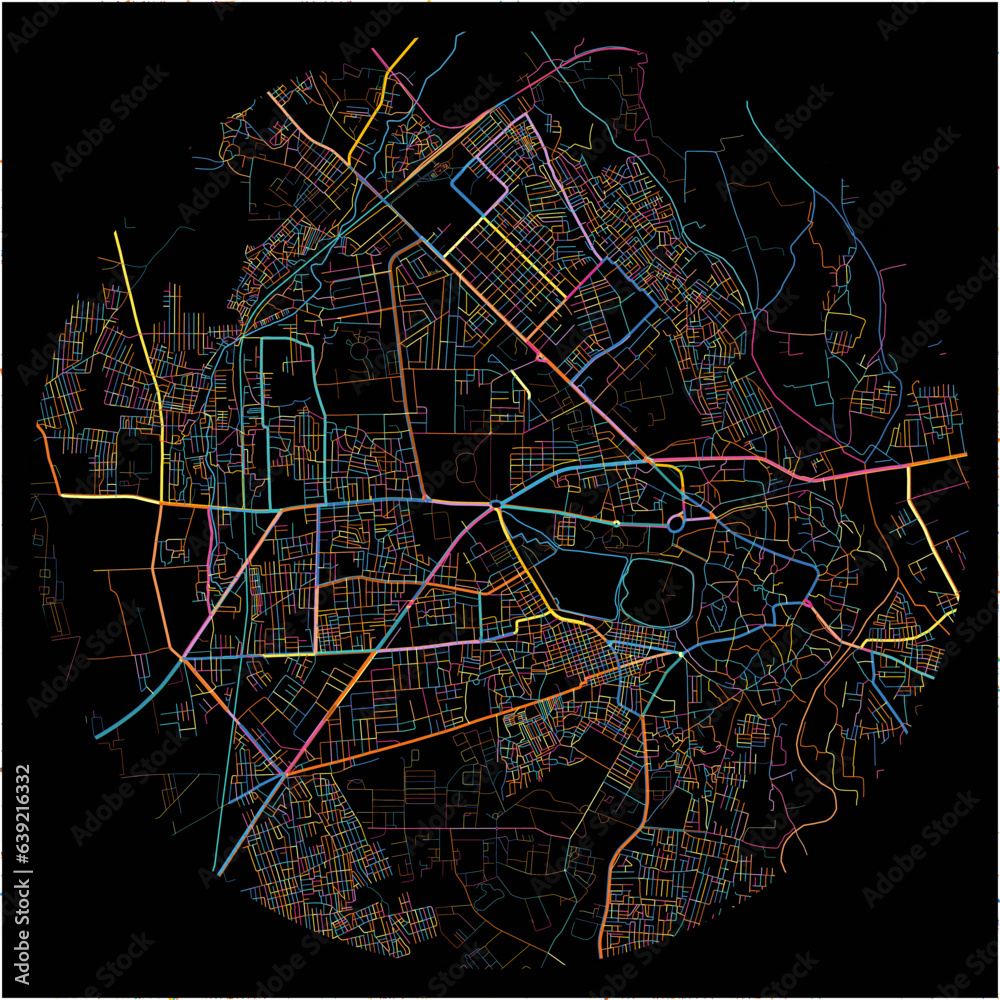 Colorful Map of Jamnagar, Gujarat with all major and minor roads. Stock ...