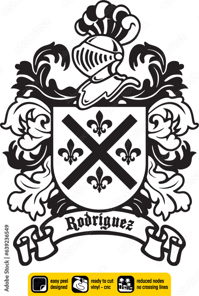 Escudo de Armas Sello Heráldico Apellido Rodriguez Heráldica Española ...