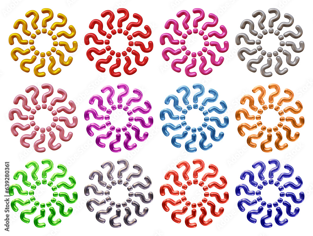 Set of question mark symbol design. Ask icon or sign shape isolated on ...