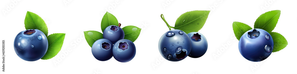 Blueberry clipart collection, vector, icons isolated on transparent ...