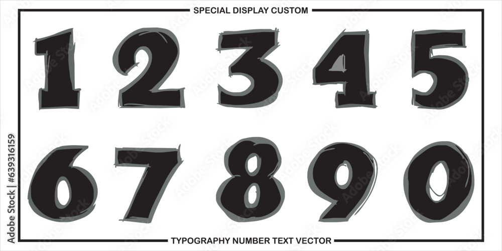 assorted digital custom vector numbers. minimum. Color gradation. Dark ...