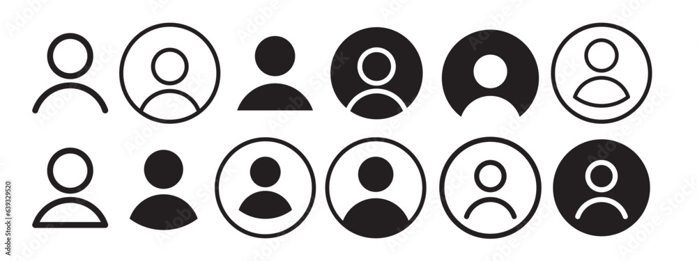Profile Icon. Vector symbol of online website user personal account ...
